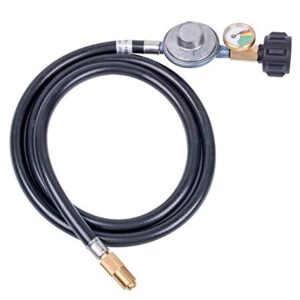 GasSaf 5FT Propane Regulator with Hose, Griddles Regulator and Gauge Suitable for Blackstone 17”/22” Tabletop Griddle, Pit BOSS 2 Burner Gas Griddles