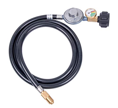 GasSaf 5FT Propane Regulator with Hose, Griddles Regulator and Gauge Suitable for Blackstone 17”/22” Tabletop Griddle, Pit BOSS 2 Burner Gas Griddles