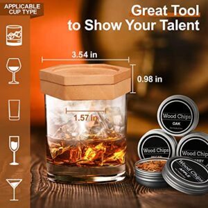 Cocktail Smoker Kit with Torch - Whiskey Smoker Kit Gifts for Men Dad, Drink Smoker Infuser Kit for Smoked Old Fashioned Cocktails, Unique Gifts for Dad, Husband, Boyfriend, Grandpa (No Butane)