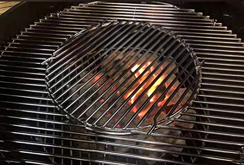 GasSaf Grill Grates Replacement for Weber 8835, 22.5 inch Charcoal Grills, Kettle, Performer, Master-Touch and Others, 21.5 Inches Gourmet BBQ System Hinged Stainless Steel Cooking Grate Grids