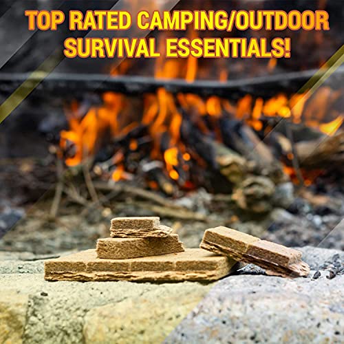 Fire Starter Cubes, Charcoal Firestarter Squares for Lighting Fireplace, Wood Stove, Grill, Campfire, BBQ Smoker Pit – Mini Nontoxic Waterproof Fire Starting Bricks for Camping, Survival (100PK)