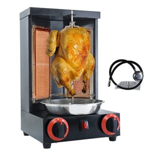 bndhkr homemade chicken shawarma machine countertop rotisserie grill kebab vertical rotisserie propane turkish chicken doner kebab broiler wih 2 burners