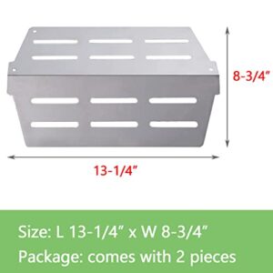 GasSaf Heat Deflector Replacement for Weber 65505 7622,Genesis 300 Series(2011 & Newer) E-310 E-320 E-330 S-310 S-320 S-330 with Front-Mounted Control, Replace for Weber 62756(2PCS,13 1/4” x 8 3/4")