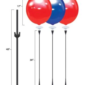 Balloon Bobber - Weatherproof Reusable Balloon Triple Cluster Pole Kit - Helium Free Plastic Outdoor Balloons