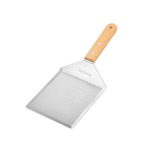 skyflame stainless steel griddle spatula - griddle accessories 6 x 5 in hamburger turner scraper with cutting edge, great for pancake flipper, bbq grill and flat top griddle (1)