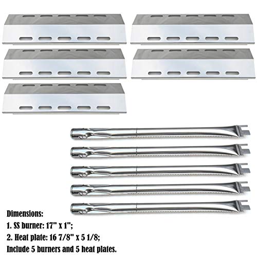 Direct Store Parts Kit DG257 Replacement for Ducane 5 Burner 30500701/30500097 Gas Grill Repair Kit Stainless Steel Burners & Heat Plates