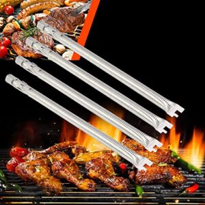 BTCDR 62752 4 Pack 19.5" Grill Burner for Weber Genesis 300 Series E310 E320 E330 S310 S320 S330 EP310 EP320 EP330 Gas Grills with Front Control Panel Grill Pipe Tubes Burner, Stainless Steel