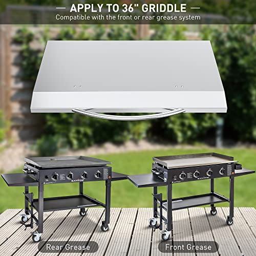 Stanbroil 36 Inch Stainless Steel Flat Top Grill Cover with Handle for Blackstone 36”Front or Rear Grease Griddle and Other Similar Grills