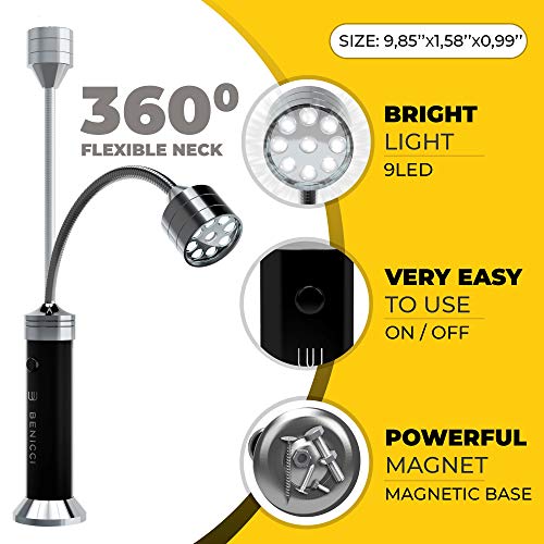 Flexible LED BBQ Grill Lights Set of 2 - The Perfect Grilling Accessories Light with 360-Degree Magnetic Base and Gooseneck - 100% Portable Weatherproof Outdoor Lamp w/ 6 Batteries Included