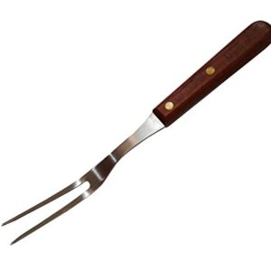 Sunrise Kitchen Supply Stainless Steel Turner Spatula & Meat Fork with Wood Handle (10.5" Fork)