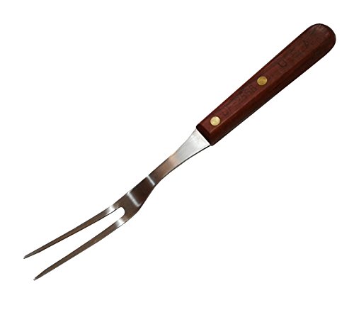 Sunrise Kitchen Supply Stainless Steel Turner Spatula & Meat Fork with Wood Handle (10.5" Fork)