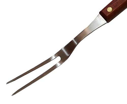 Sunrise Kitchen Supply Stainless Steel Turner Spatula & Meat Fork with Wood Handle (10.5" Fork)