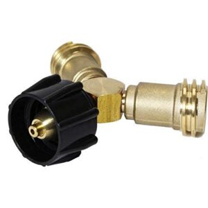 gas one propane y-splitter tee solid brass with 1-male qcc and 2-female qcc for bbq grill, heater, propane appliances