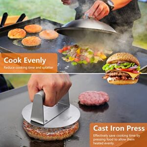 Griddle Accessories, 15 Pcs Flat Top Grill Accessories for Blackstone BBQ Accessories for Outdoor Hibachi Grilling Barbecue Utensil Gifts for Men with Spatula Set and Burger Press