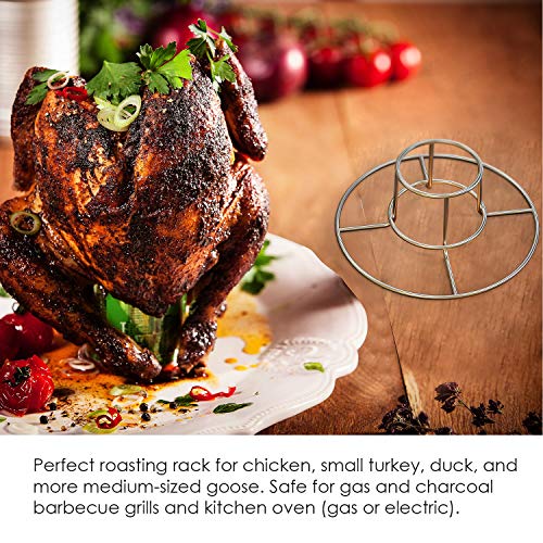 RUSFOL Beercan Chicken Rack, Stainless Steel Chicken Stand for Smoker and Grill