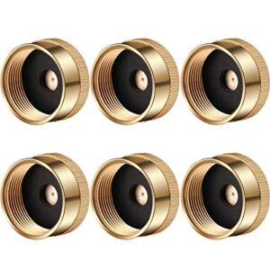 6 pieces solid brass refill cap 1 lb propane bottle cap gas tank cylinder sealed cap protect cap