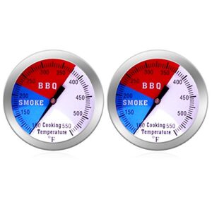 newstart bbq thermometer gauge - 2 pcs charcoal grill pit smoker temp gauge grill thermometer with fahrenheit and heat indicator