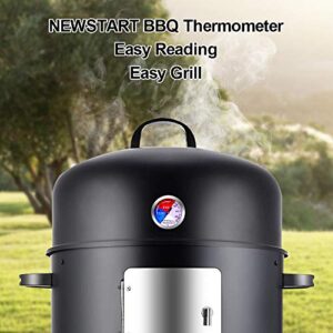 NEWSTART BBQ Thermometer Gauge - 2 Pcs Charcoal Grill Pit Smoker Temp Gauge Grill Thermometer with Fahrenheit and Heat Indicator