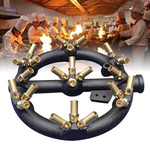 Natural Gas Jet Burner For Chinese Wok Range, Grilling, Stir Fry - Cast Iron Body Round Nozzle Jet Burner with 10/20/23/32 Brass Tips - Up 80,000 BTU (23 Tip)