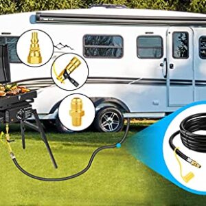 MCAMPAS Universal 1/4“ Propane Quick Connect Adapter Hose Assembly Kit for Gas Grills, Turkey Fryers, Fire Pit, Mr Heater.RV Equipment Etc to Conver Hose Extension