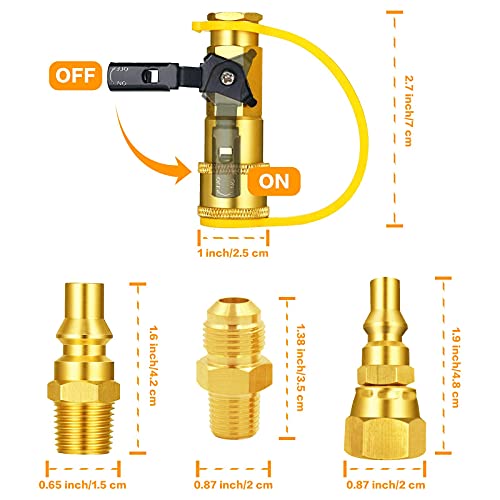 MCAMPAS Universal 1/4“ Propane Quick Connect Adapter Hose Assembly Kit for Gas Grills, Turkey Fryers, Fire Pit, Mr Heater.RV Equipment Etc to Conver Hose Extension