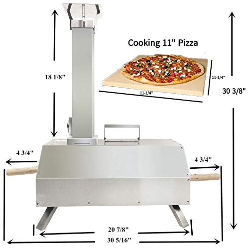 BBQSTAR Outdoor Wood Fired Pizza Oven, Stainless Steel Portable Tabletop Wood Pellet Pizza Oven with 11-inch Pizza Stone