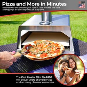 Cast Master Elite PIZ-2000 Pizza Oven - Outdoor Pizza Oven for Wood Fired Taste - Portable, Wood Pellet Burning, Backyard