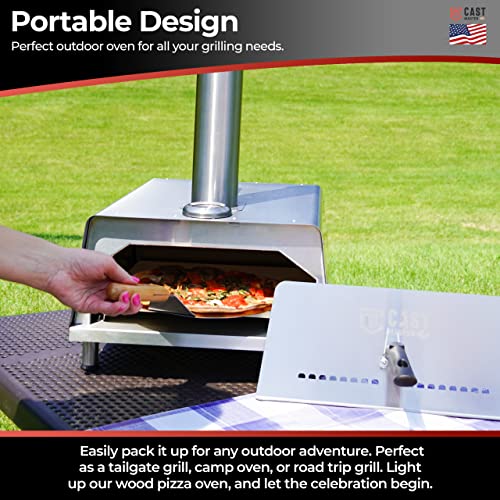 Cast Master Elite PIZ-2000 Pizza Oven - Outdoor Pizza Oven for Wood Fired Taste - Portable, Wood Pellet Burning, Backyard