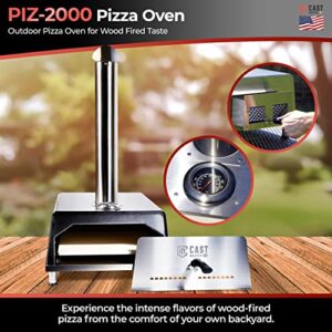 Cast Master Elite PIZ-2000 Pizza Oven - Outdoor Pizza Oven for Wood Fired Taste - Portable, Wood Pellet Burning, Backyard