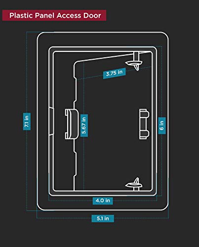 SUPPLY GIANT AP46 Plastic Access Panel for Drywall Ceiling 4 x 6 Inch Reinforced Plumbing Wall Access Door Removable Hinged, White