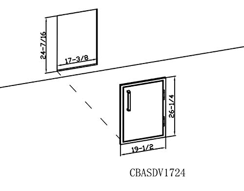 Bonfire access Vertical stainless steel 304 single door 17*24''