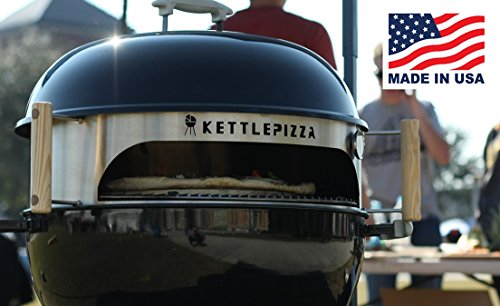 Made in USA Kettlepizza Pro 22 Kit - Outdoor Pizza Oven Kit for 22.5 Inch Kettle Grills. Includes Prograte, Tombstone & Aluminum Pro Peel