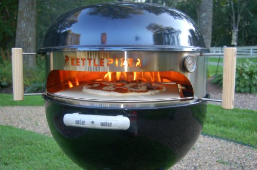 Made in USA Kettlepizza Pro 22 Kit - Outdoor Pizza Oven Kit for 22.5 Inch Kettle Grills. Includes Prograte, Tombstone & Aluminum Pro Peel