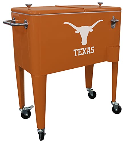 Leigh Country TX 93785 60qt. Rolling Cooler, Texas Longhorn, Orange