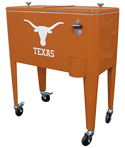 Leigh Country TX 93785 60qt. Rolling Cooler, Texas Longhorn, Orange