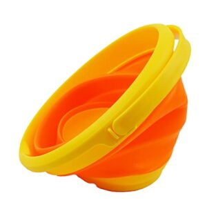 SAMMART 5.5L (1.4 Gallon) Collapsible Plastic Bucket - Foldable Round Tub - Portable Fishing Water Pail - Space Saving Outdoor Waterpot (Yellow/Carrot)