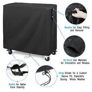 Andacar Patio Cooler Cart Cover for Most 80 Quart Rolling Cooler Cart Cover Waterproof Ice Chest Outdoor Bar Cover Freezer Covers Black-32x18x32Inchs