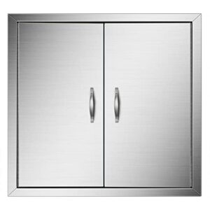 honyta double access door 24w x 24h inch, stainless steel bbq double access door vertical to the wall, indoor kitchen and outdoor kitchen door for bbq island, outdoor kitchen storage