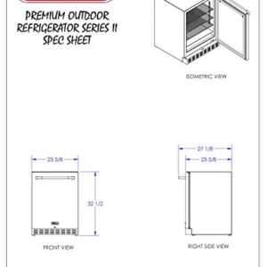 Bull Outdoor Products 13700 Series II Outdoor Refrigerator, Stainless Steel