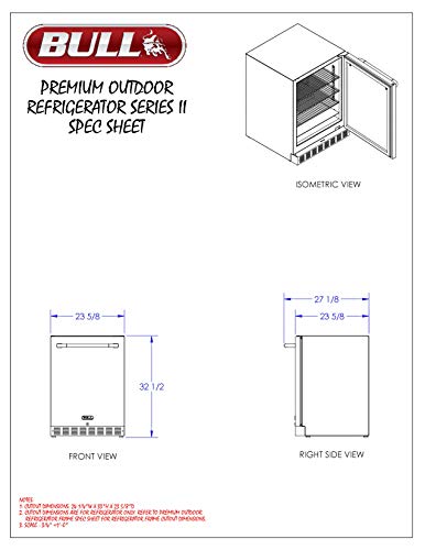 Bull Outdoor Products 13700 Series II Outdoor Refrigerator, Stainless Steel