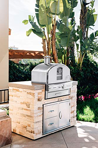 Summerset 'The Oven' Outdoor Built-in or Counter Top Large Capacity Gas Oven with Pizza Stone and Smoker Box, 304 Stainless Steel Construction, Natural Gas