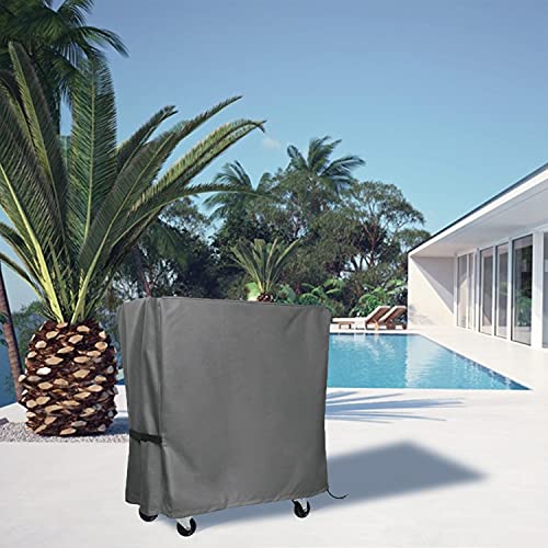 AKEfit Patio Cooler Cart Cover Waterproof with UV Coating, Fits Most 80 Quart Rolling Cooler Cart Cover, Outdoor Beverage Cart, Patio Ice Chest Protective Covers (Grey)