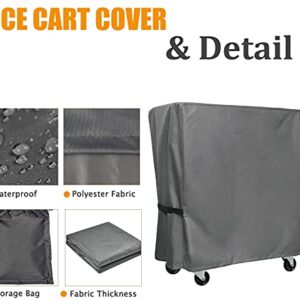 AKEfit Patio Cooler Cart Cover Waterproof with UV Coating, Fits Most 80 Quart Rolling Cooler Cart Cover, Outdoor Beverage Cart, Patio Ice Chest Protective Covers (Grey)