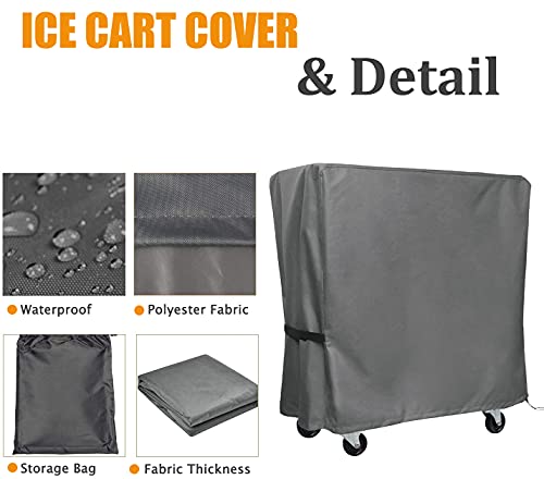 AKEfit Patio Cooler Cart Cover Waterproof with UV Coating, Fits Most 80 Quart Rolling Cooler Cart Cover, Outdoor Beverage Cart, Patio Ice Chest Protective Covers (Grey)