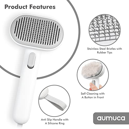 Aumuca Cat Brush for Shedding, Cat Brushes for Indoor Cats, Cat Brush for Long or Short Haired Cats, Cat Grooming Brush Cat Comb for Kitten Rabbit Massage Removes Loose Fur