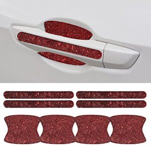 bohisen 8pcs bling car kit car door handle protector shiny rhinestones scratch-resistant stickers door cup handle protective film for car