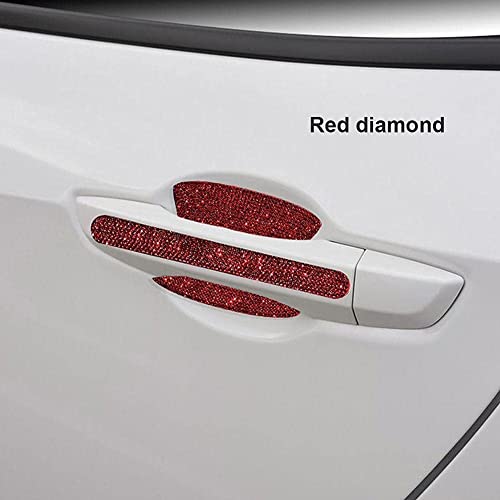 Bohisen 8pcs Bling Car Kit Car Door Handle Protector Shiny Rhinestones Scratch-Resistant Stickers Door Cup Handle Protective Film for Car