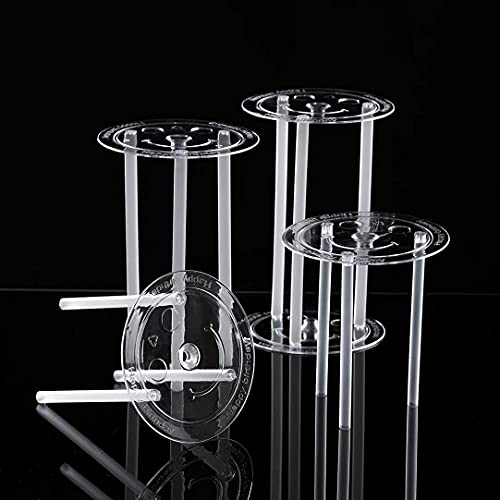 FashionClubs Plastic Cake Dowel Rods Set, 20pcs 9.4" White Cake Sticks Support Rods, 12pcs 7" Clear Cake Stacking Dowels, 4pcs Cake Separator Plates for Tiered Cakes 4, 6, 8, 10 Inch