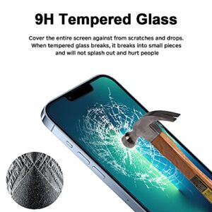 [2 Pack] BESTFILM Anti-Blue Light Tempered Glass for iPhone 13/13 Pro/iPhone 14 6.1-inch, Blue Light Blocking Screen Protector, Eye Protection Glass Cover, [Full Coverage] Anti Glare Bubble Free