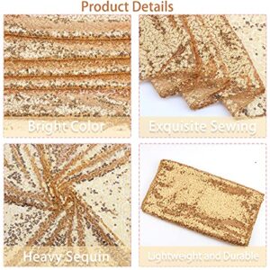 12 Packs 12 X 72 Inch Sequin Table Runner Glitter Dining Table Runner for Birthday Wedding Engagement Bridal Baby Shower Bachelorette Holiday Celebration Party Supplies Decorations (Champagne Gold)